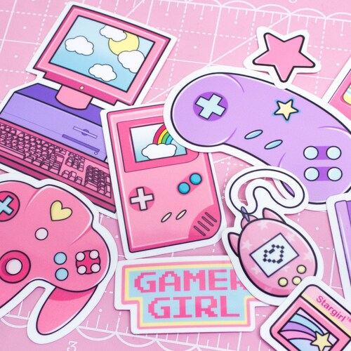 Dark Gamer Girl Controller Sticker Cute Gaming Stickers - Etsy