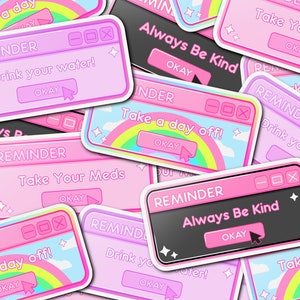 Custom Reminder Popup Sticker Cute Personalized Message Laptop Sticker ...