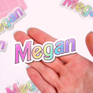 Custom Rainbow Name Sticker Personalized Sticker Gift Rainbow Name Tag ...