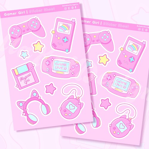 Cute Gamer Sticker Kawaii Sticker Video Game Mushroom Vinyl Sticker ...