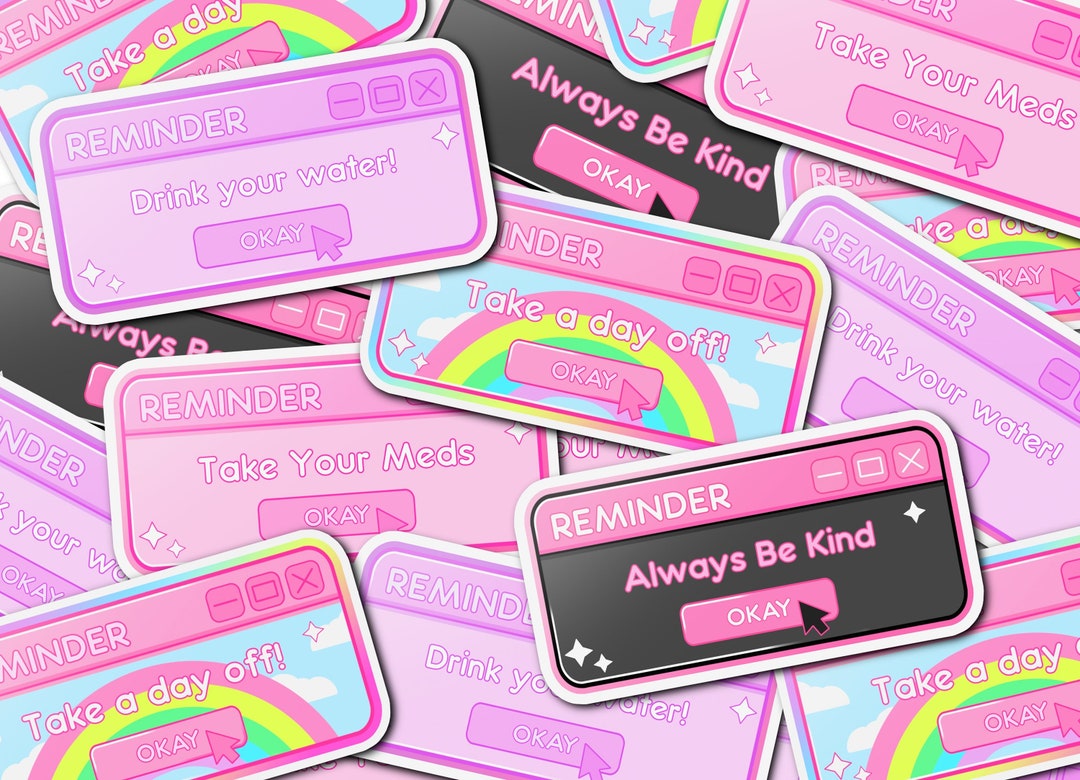 Custom Reminder Popup Sticker Cute Personalized Message Laptop Sticker ...