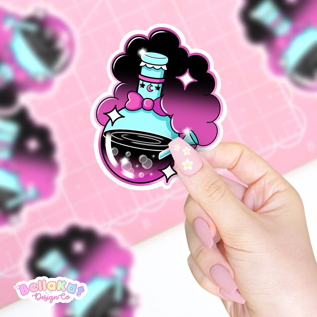 Goth Girl Bong Magical 420 Sticker Cute Weed Stickers Kawaii Marijuana ...