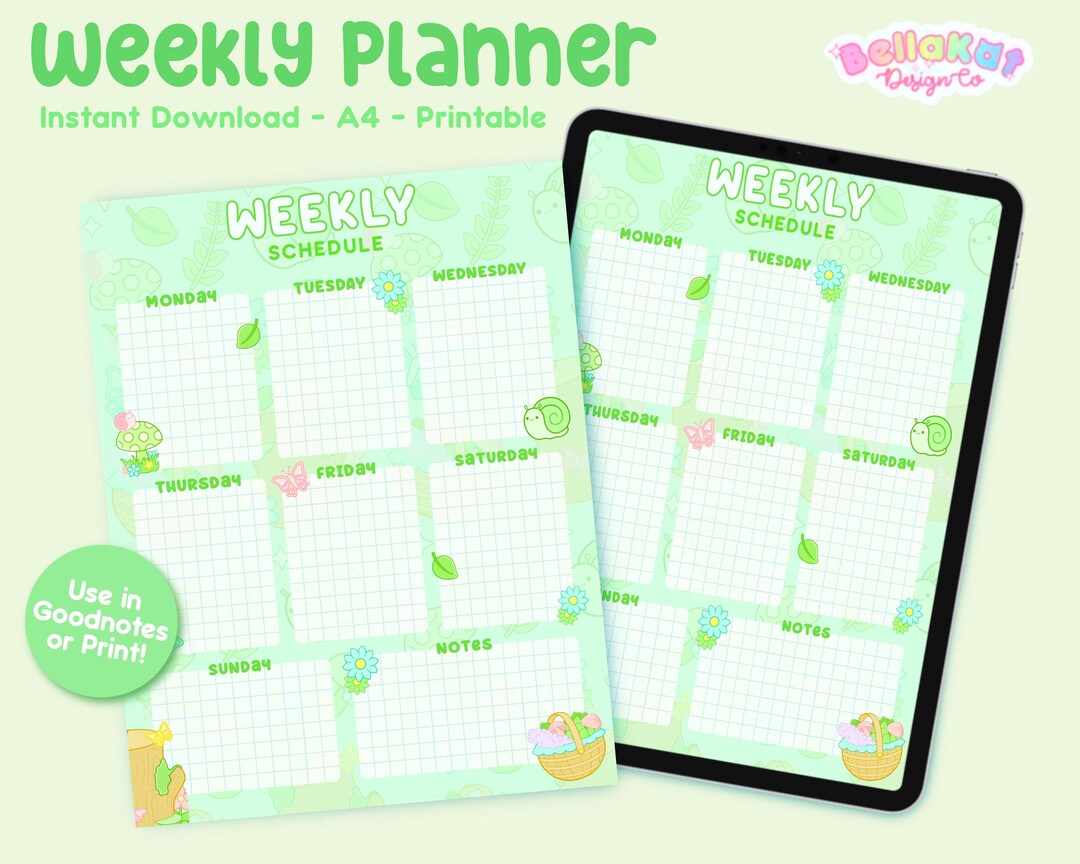Forest Friends Weekly Planner Digital Download Cute Printable Daily ...