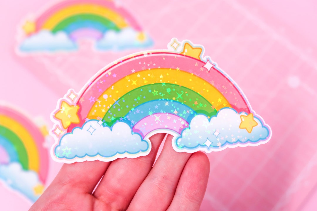 Rainbow Magical Girl Sticker Cute Rainbow Laptop Sticker Kawaii Fantasy ...