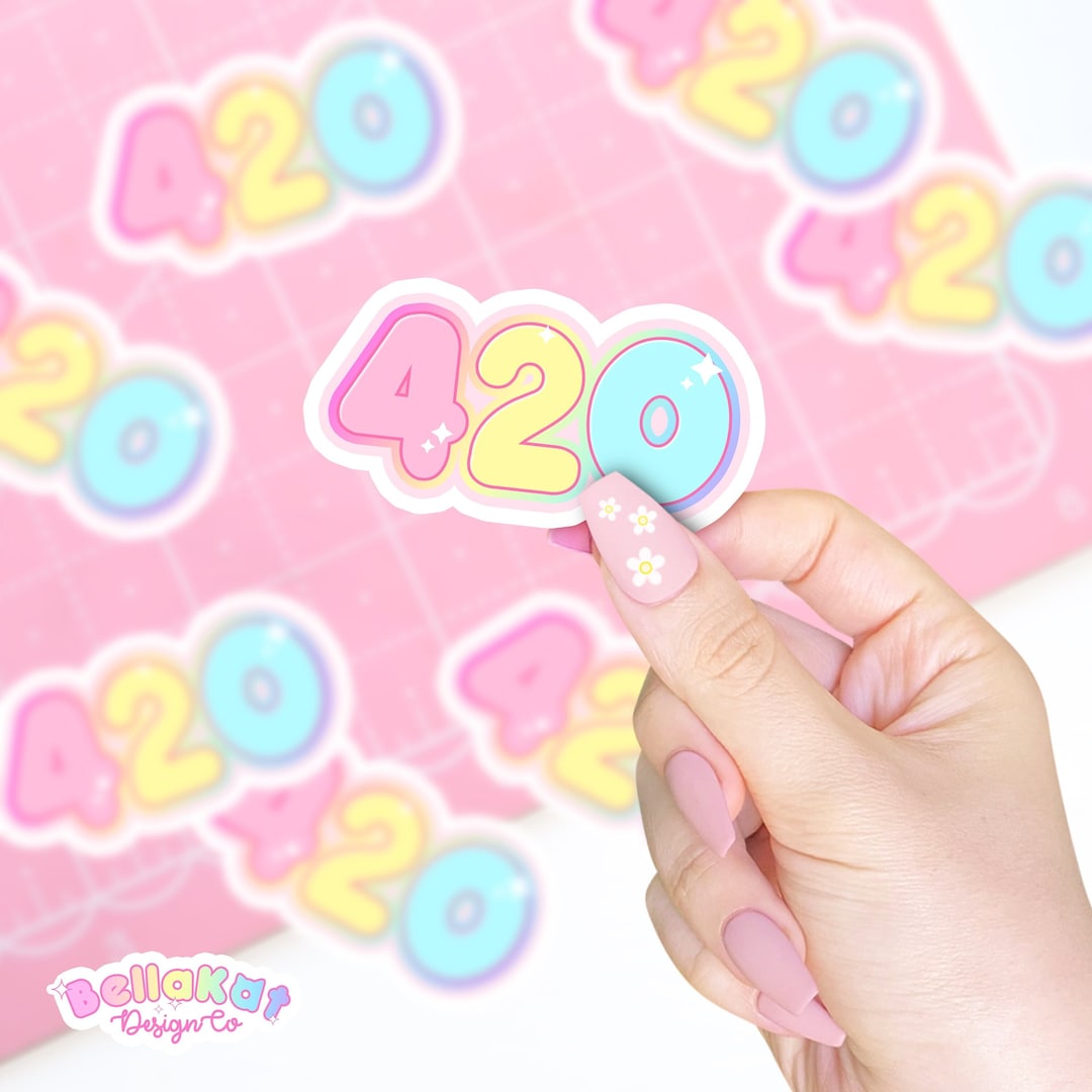 420 Pastel Weed Self Care Sticker Kawaii Weed Stickers Cute Cannabis ...