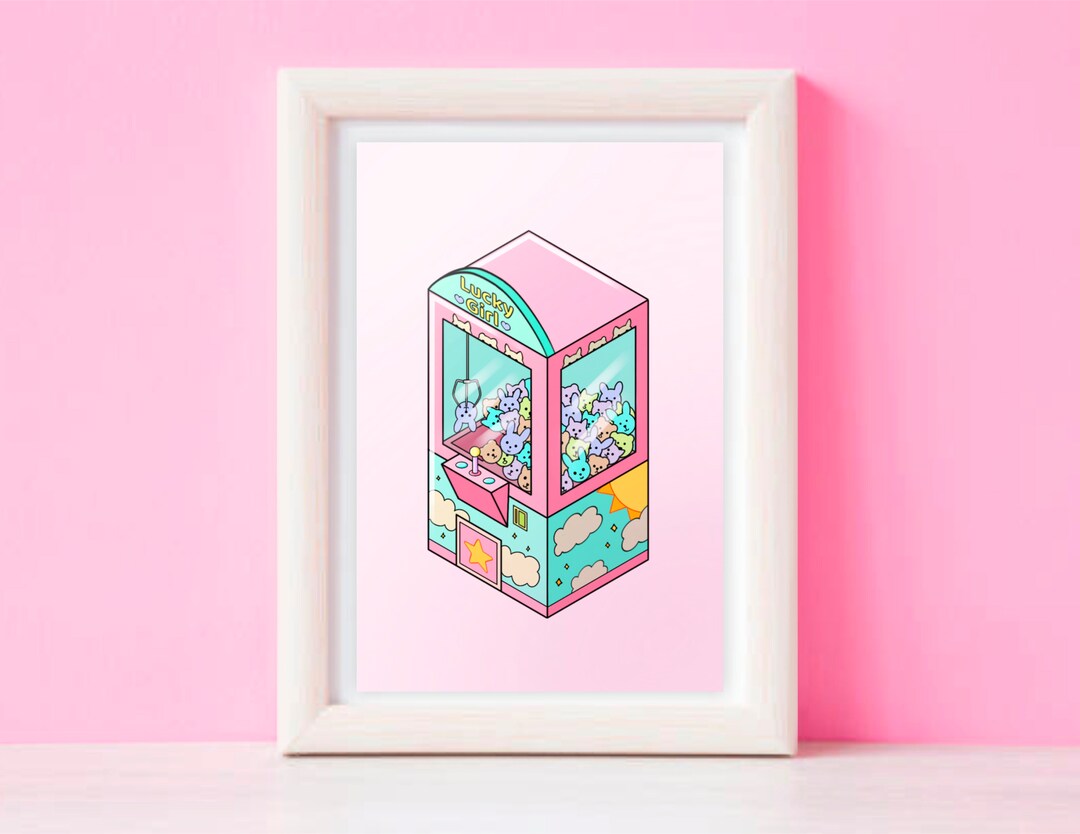 Magical Girl Arcade Claw Mini Print Kawaii Art Print, Cute Girly Wall ...