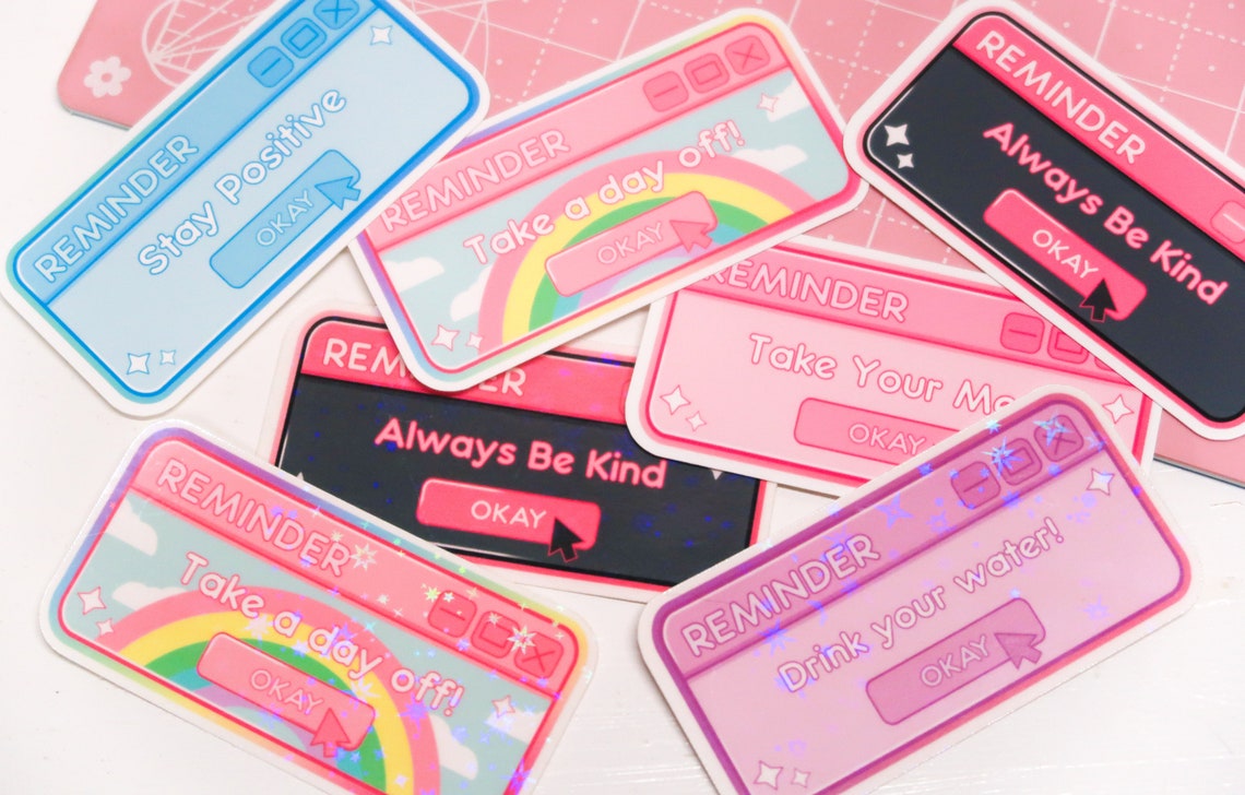 Custom Reminder Popup Sticker Cute Personalized Laptop - Etsy