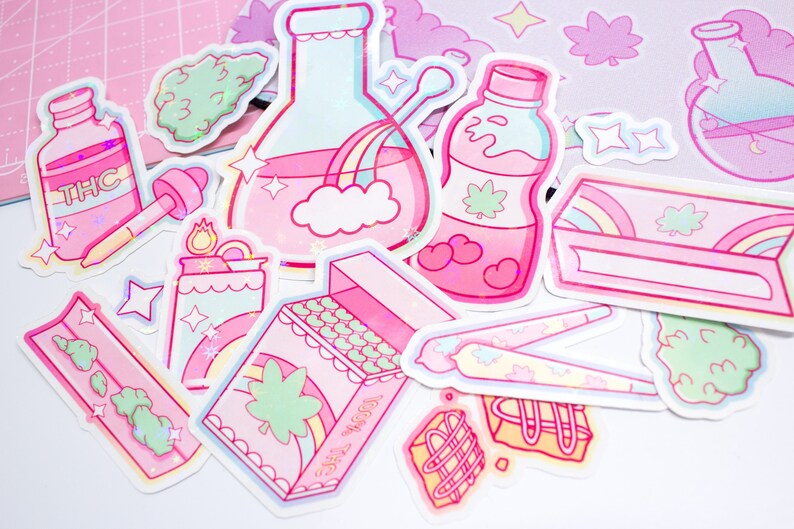 Rainbow Magic 420 Sticker Pack Kawaii Marijuana Stickers - Etsy