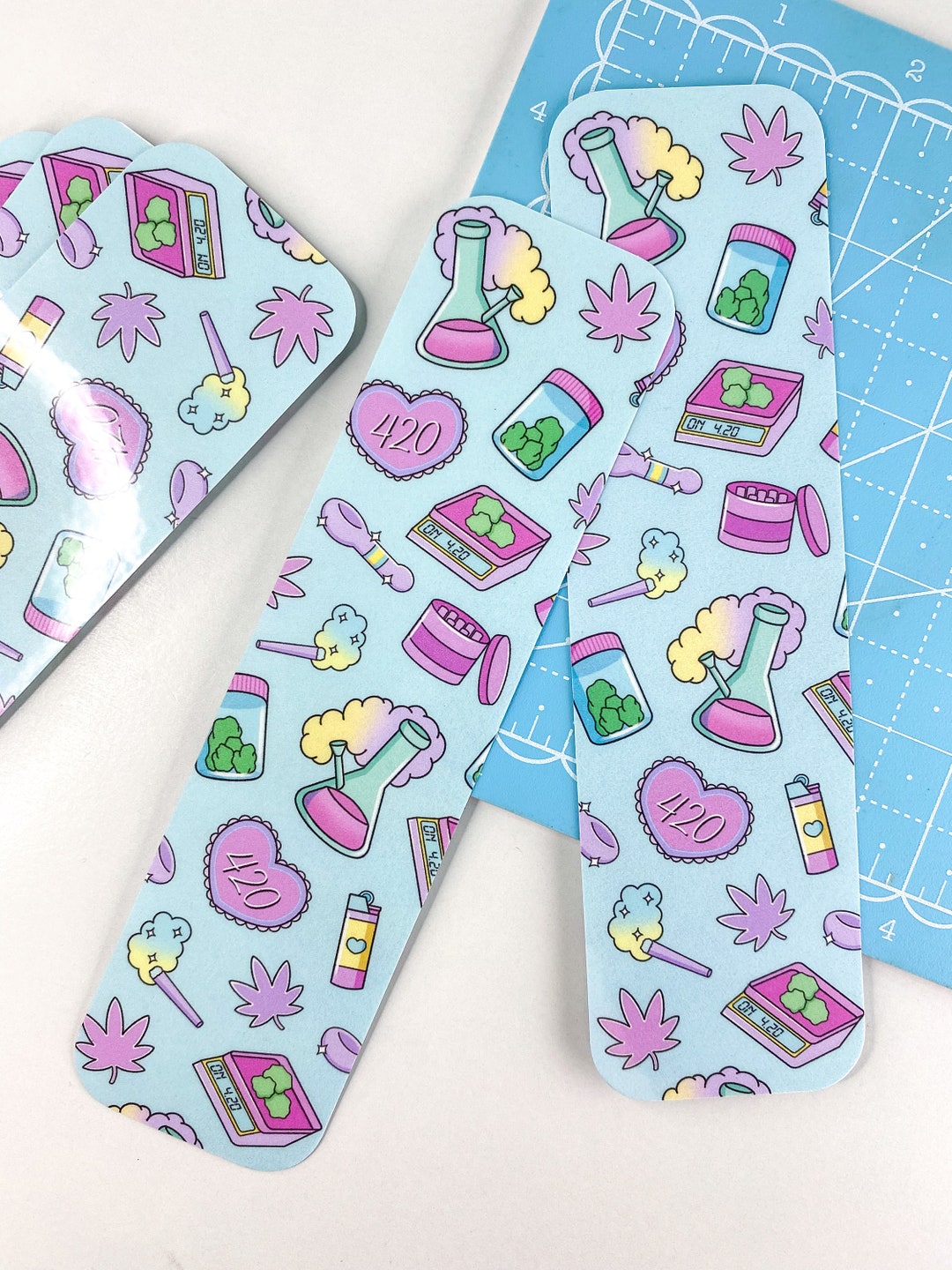 420 Themed Bookmark Stoner Girl Aesthetic Aesthetic Weed - Etsy