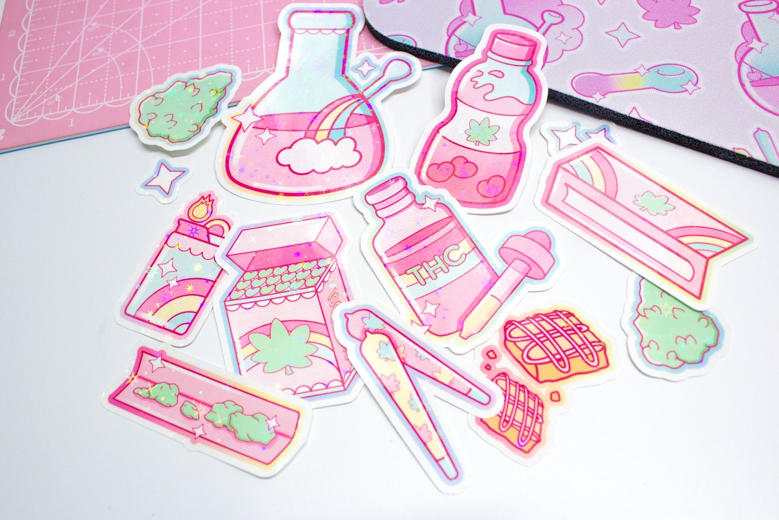 Rainbow Magic 420 Sticker Pack Kawaii Marijuana Stickers - Etsy