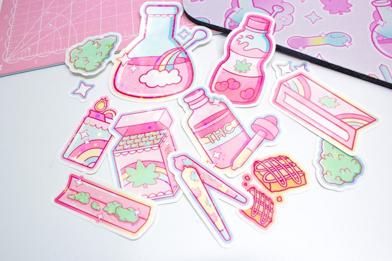 Rainbow Magic 420 Sticker Pack Kawaii Marijuana Stickers - Etsy