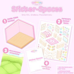 Sticker Spaces Pink Daisy Room Kit for Kids and Adults Cute Custom Room ...