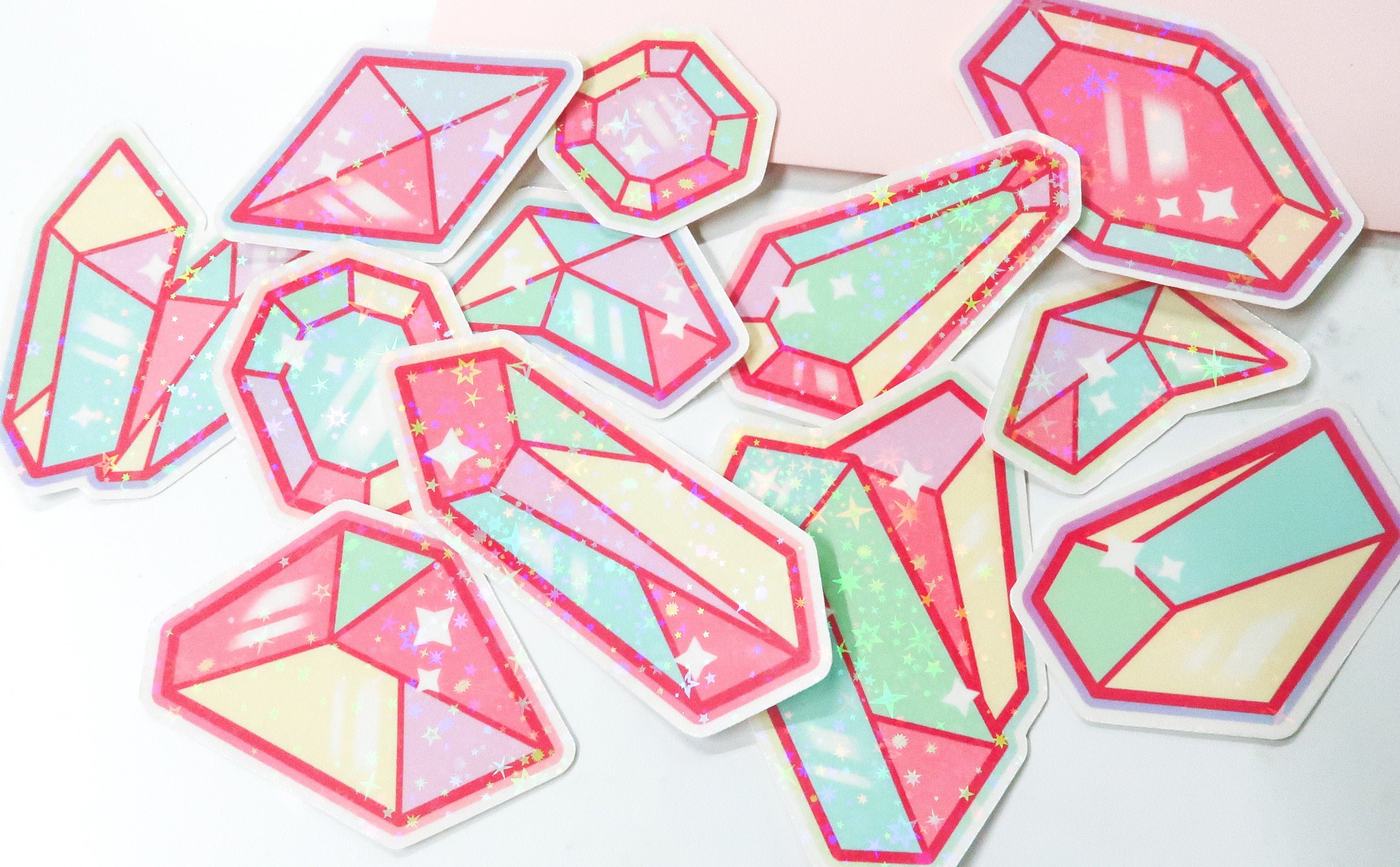 Rainbow Crystal Fantasy Sticker Pack Kawaii Crystal | Etsy