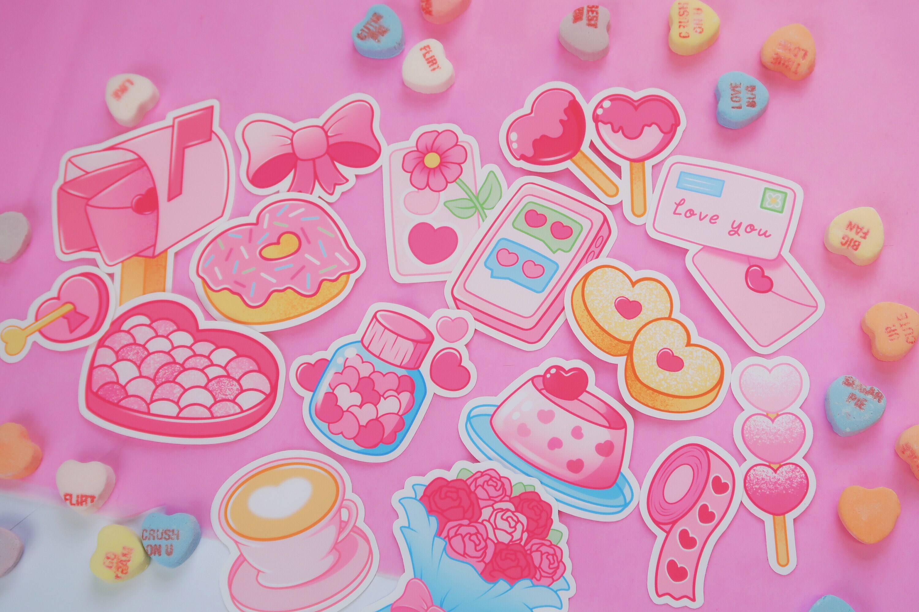 Valentines Day Aesthetic Dessert Lovers Pack Cute Pink Heart Laptop ...