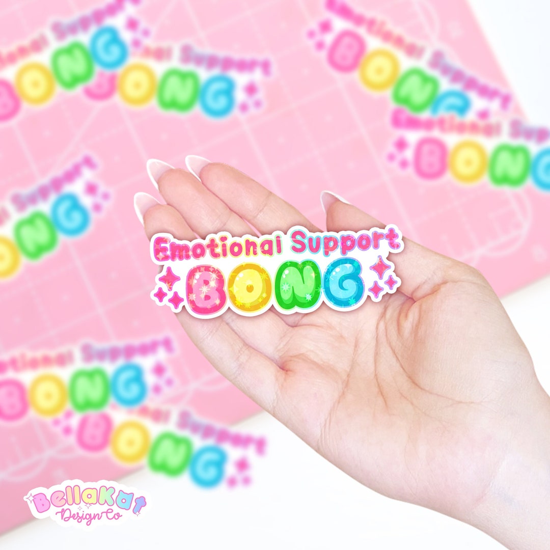 Rainbow Bong Emotional Support Sticker Stoner Weed Stickers Cute ...