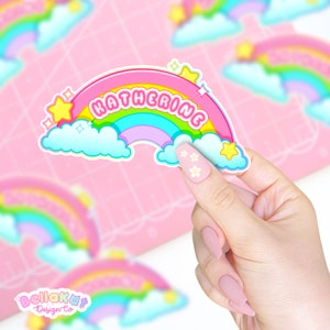 Rainbow Custom Kawaii Name Sticker Cute Customizable Name Tag Kawaii ...