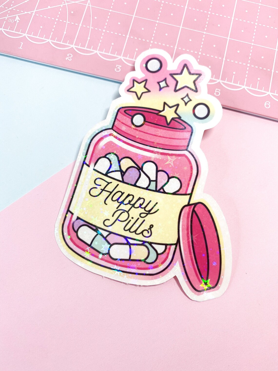 Kawaii Happy Pills Self Care Sticker Nurse Stickers Cute | Etsy