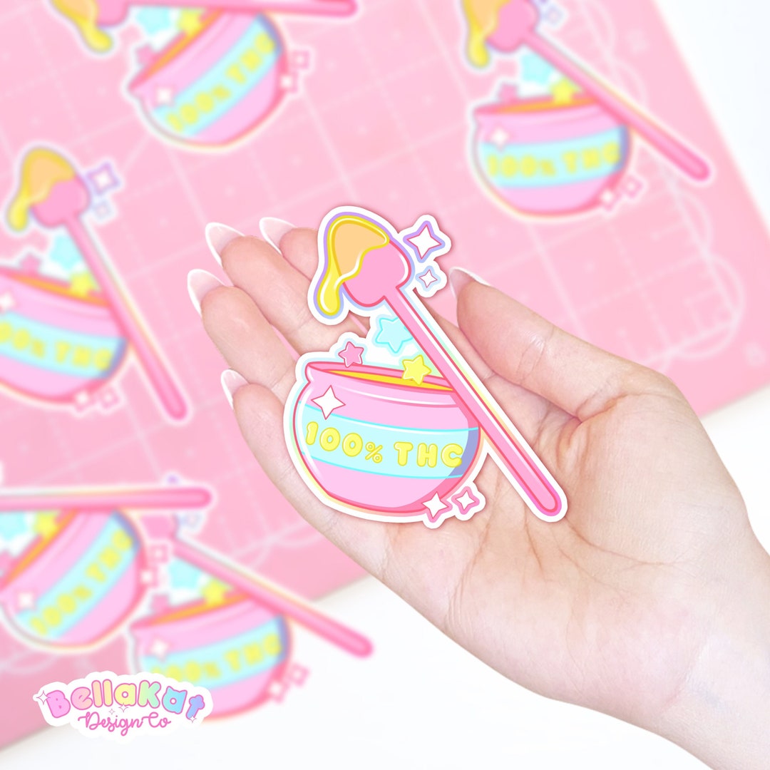 Cute THC Wax Dab Sticker Marijuana Stickers, Cute 420 Weed Stickers ...