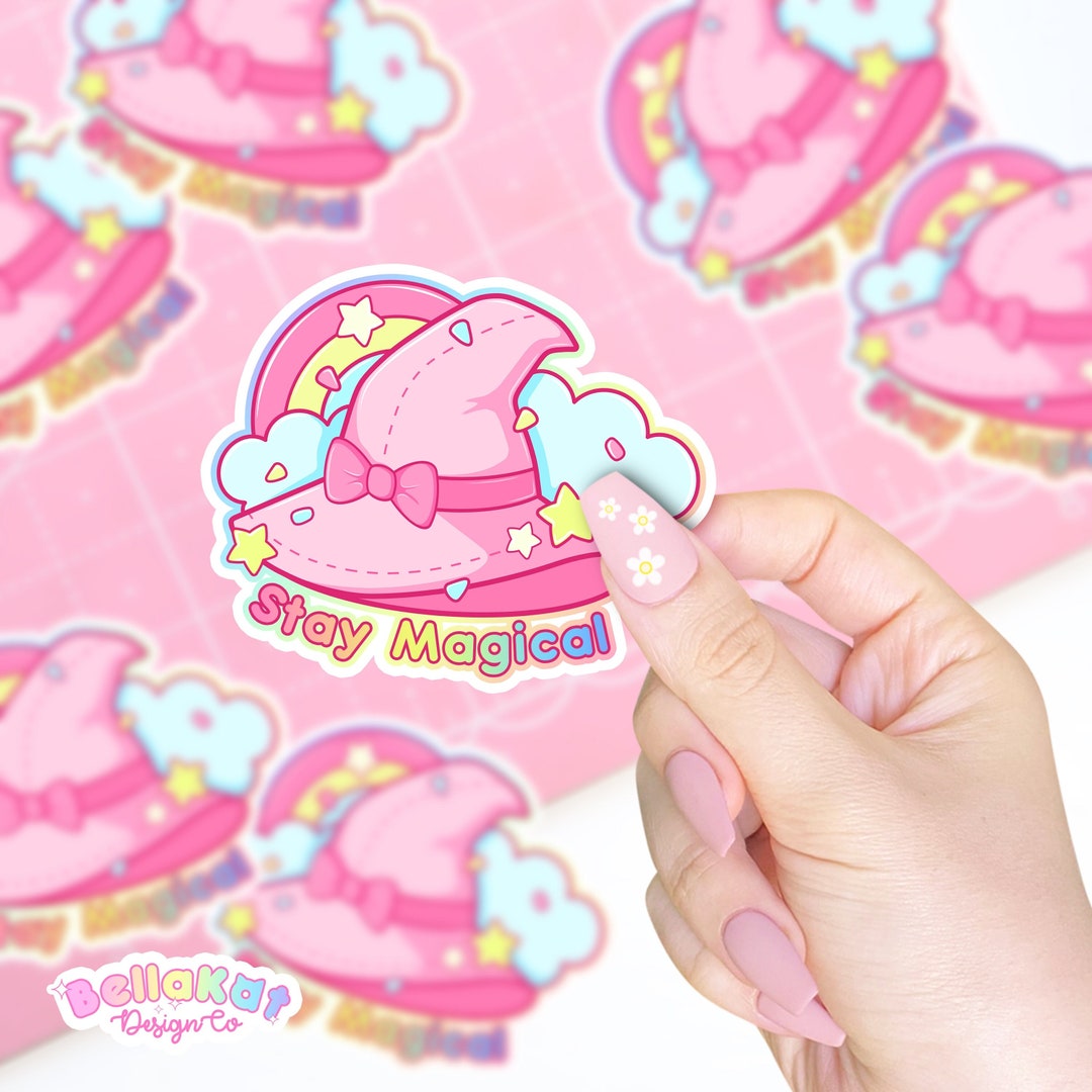 Stay Magical Pink Witch Stickers Kawaii Witch Hat Stickers Cute ...