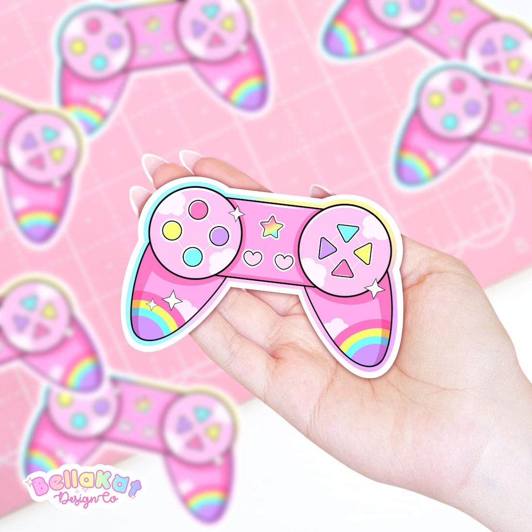 Gamer Girl Rainbow Controller Sticker Kawaii Gaming Laptop - Etsy