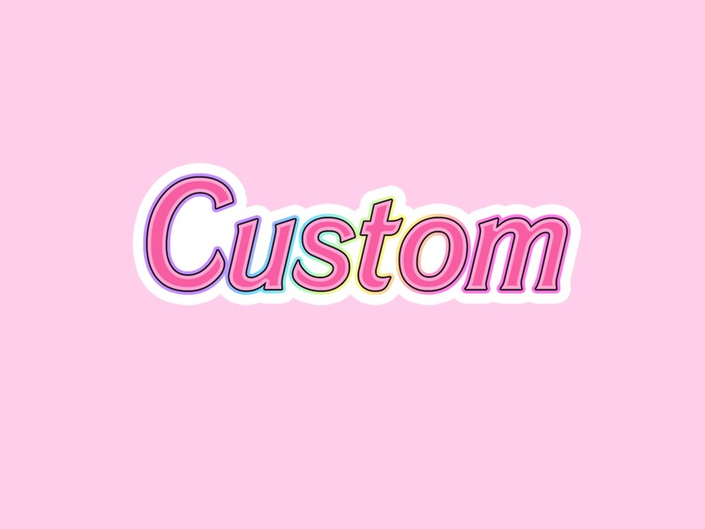 Custom Name Sticker Pink and Rainbow Cute Custom Name - Etsy