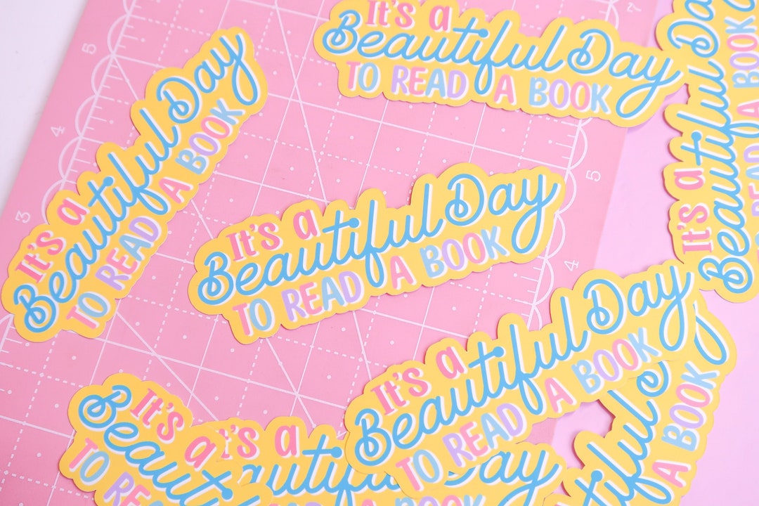 Beautiful Day to Read a Book Cute Sticker Aesthetic Yellow Summer ...