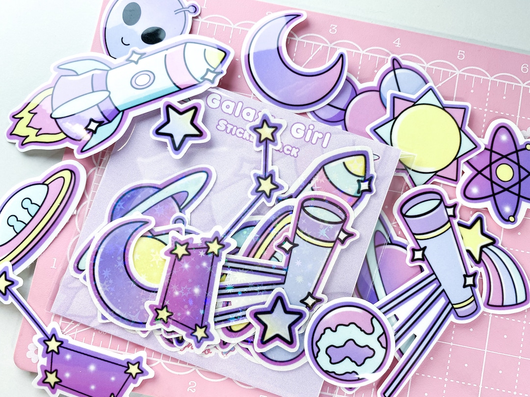 Galaxy Girl Sticker Pack Space Themed Stickers Aesthetic Sticker Pack ...
