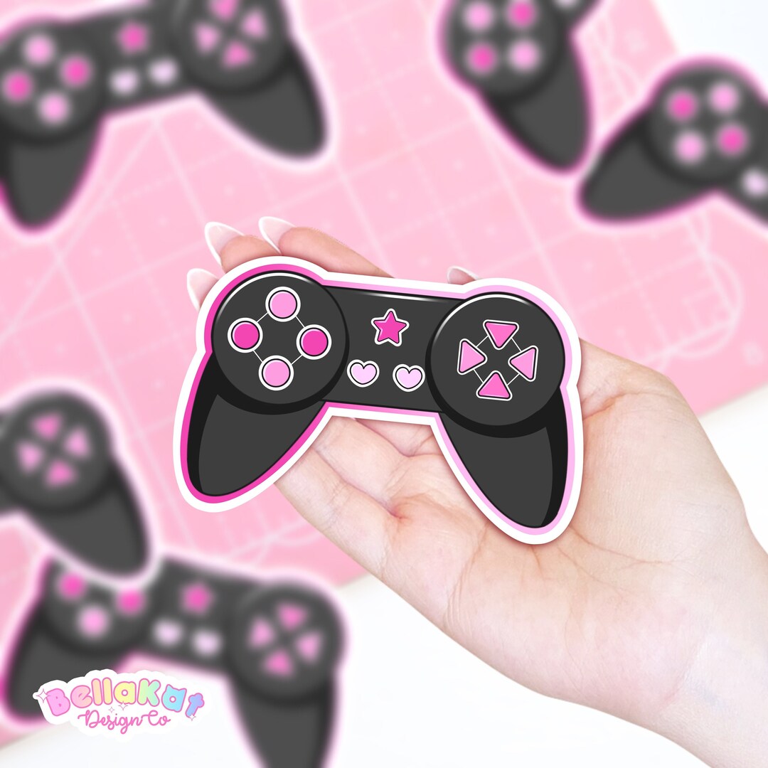 Dark Gamer Girl Controller Sticker Cute Gaming Stickers, Goth Girl ...