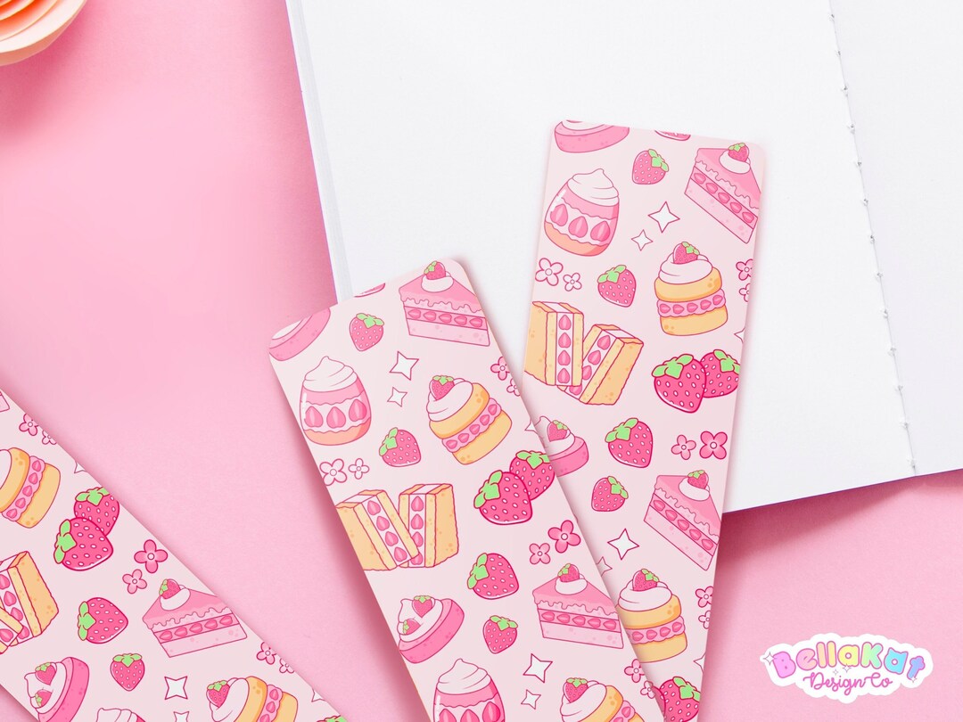 Strawberry Shortcake Aesthetic Bakery Bookmark Kawaii Pink - Etsy Canada