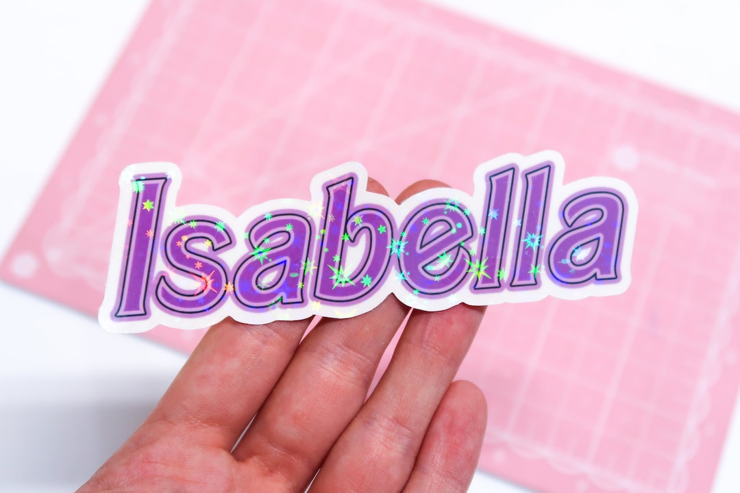 Custom Purple Name Tag Sticker Cute Customizable Stickers, Personalized ...