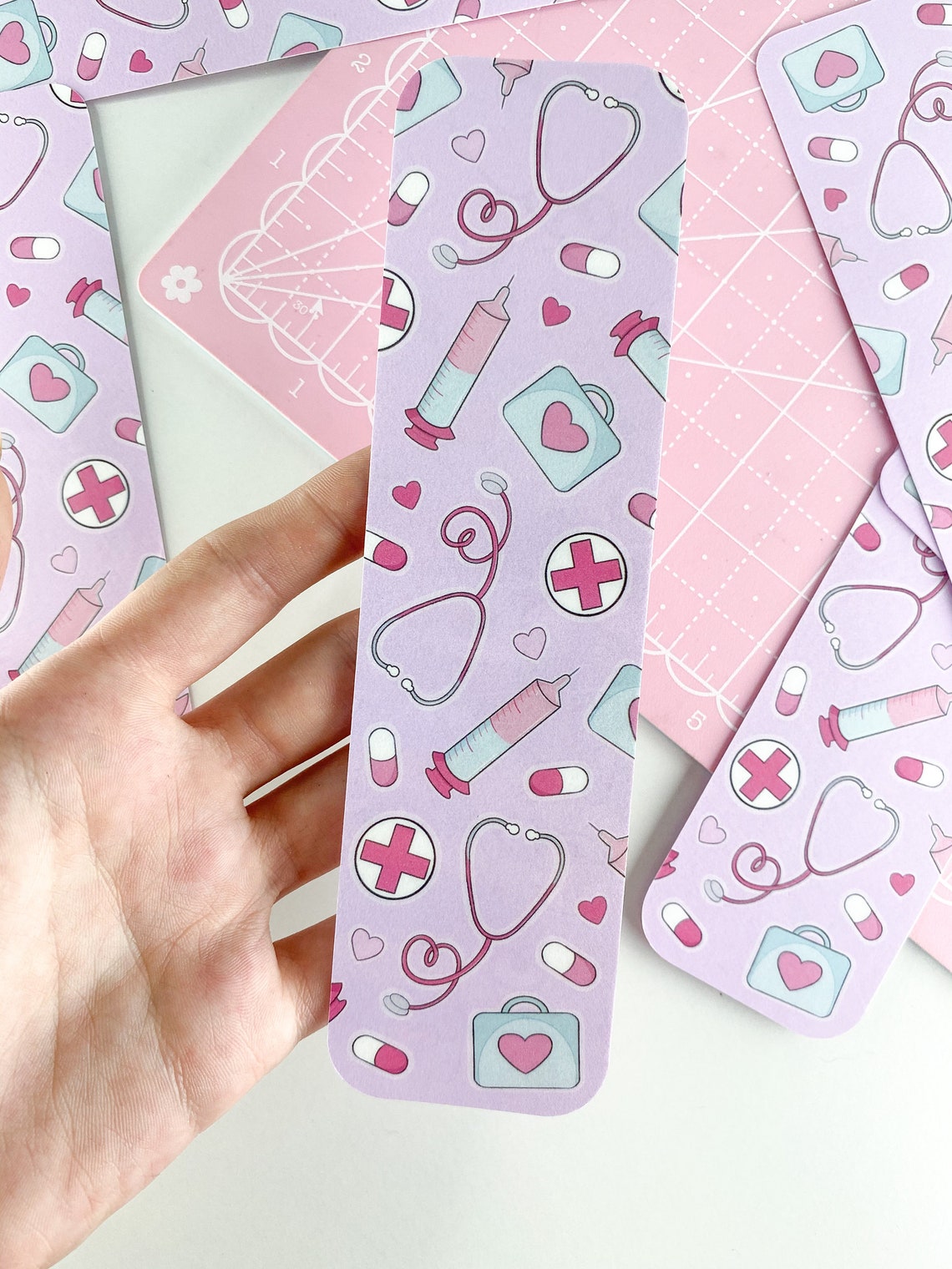 Medical Pastel Bookmark Kawaii Nurse Stationary Cute Self | Etsy