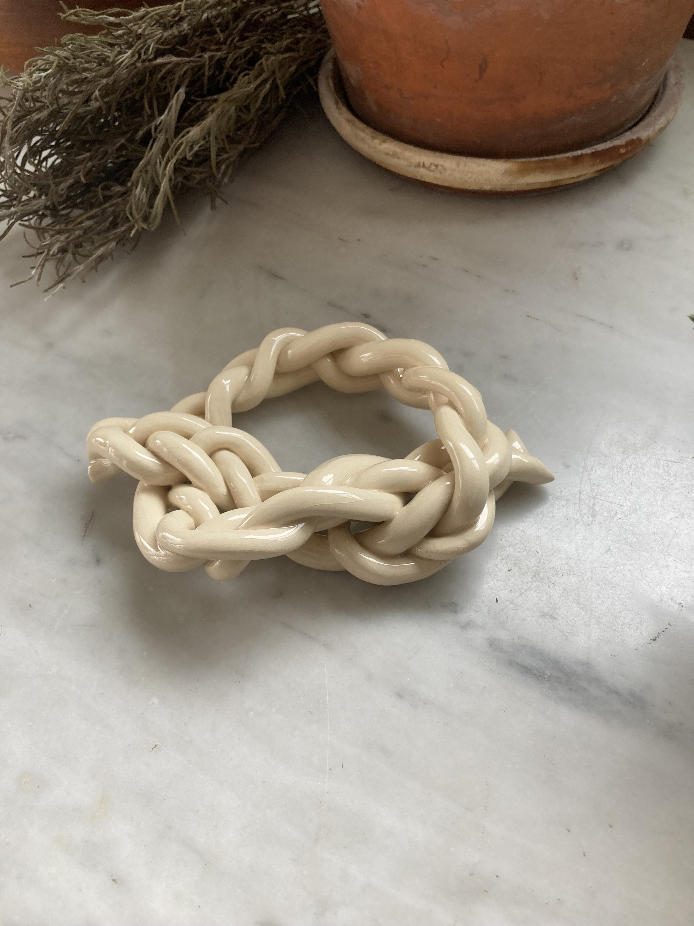 Braided Ceramic Knot Ceramic Sculpture Coffee Table Decor - Etsy