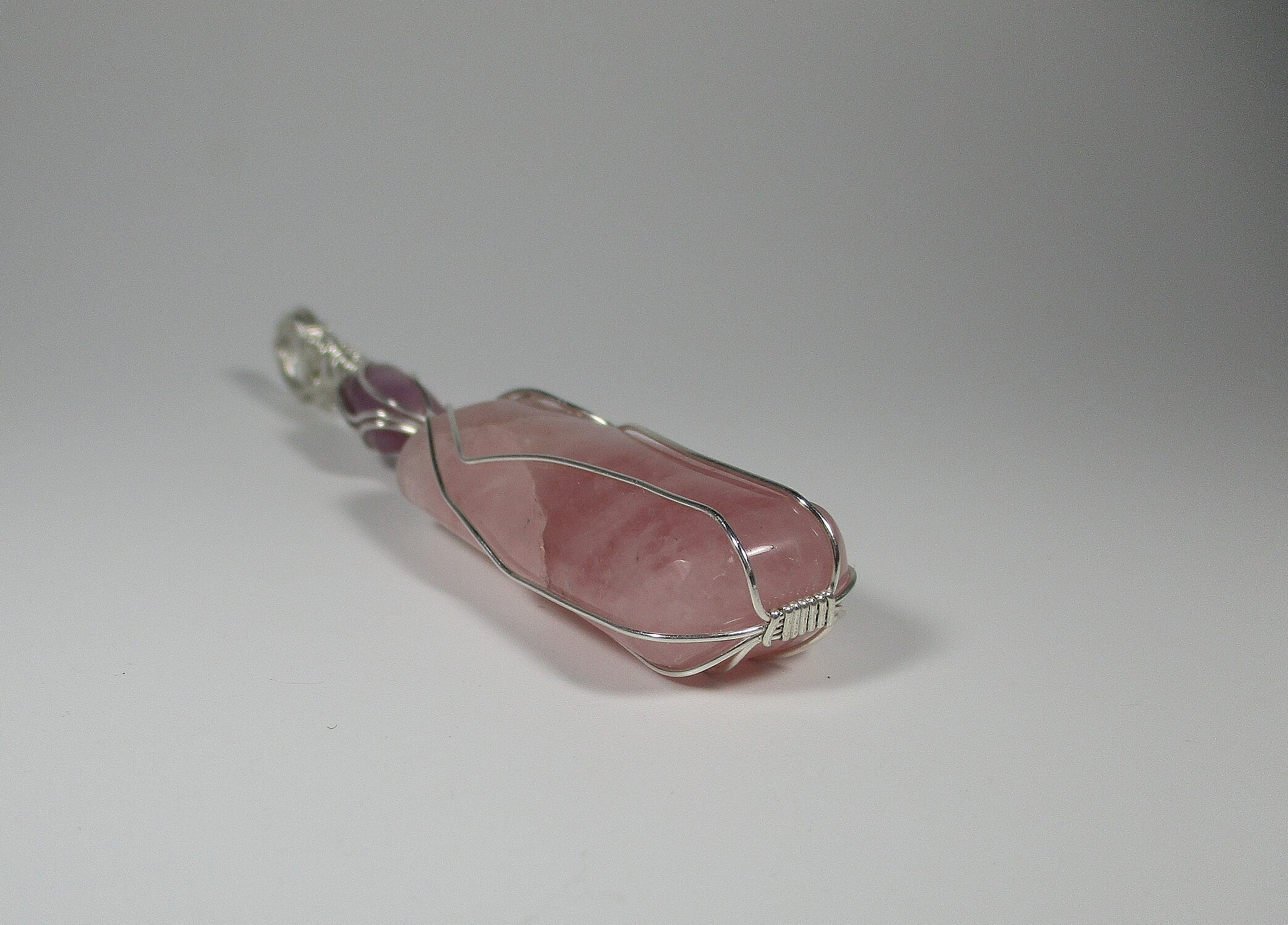 Love Pendant. heart Chakra stones. Deep pink Namibian Rose | Etsy