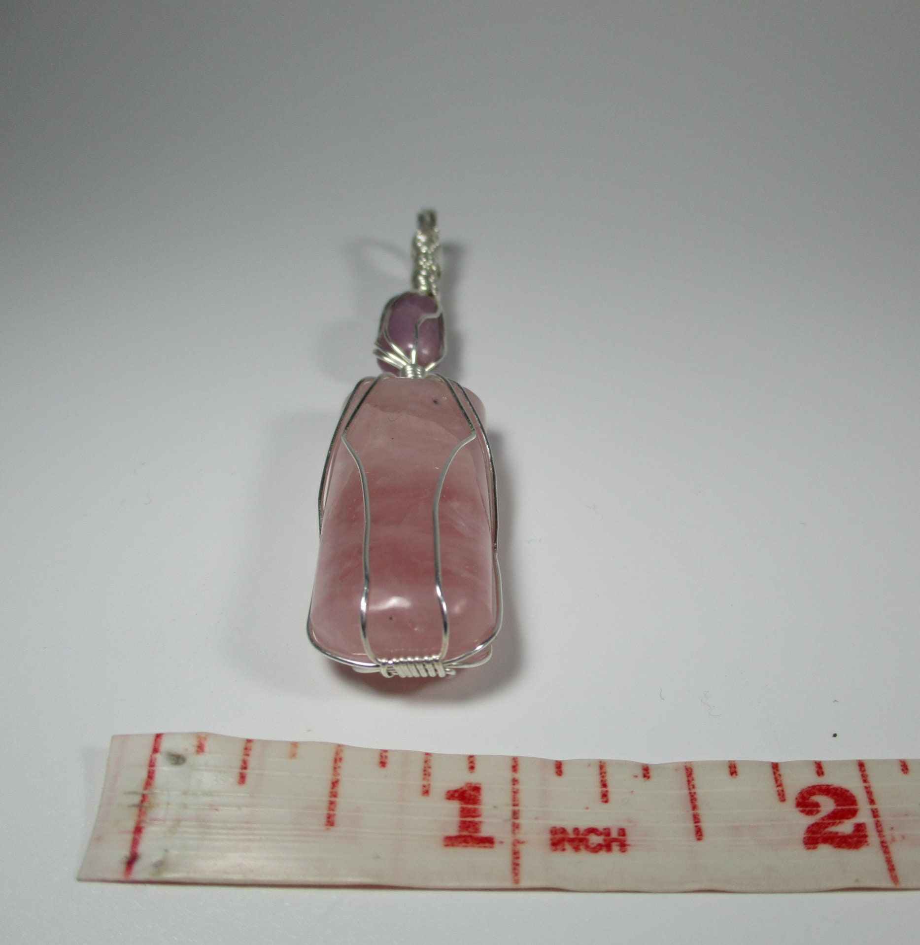 Love Pendant. Heart Chakra Stones. Deep Pink Namibian Rose Quartz and ...