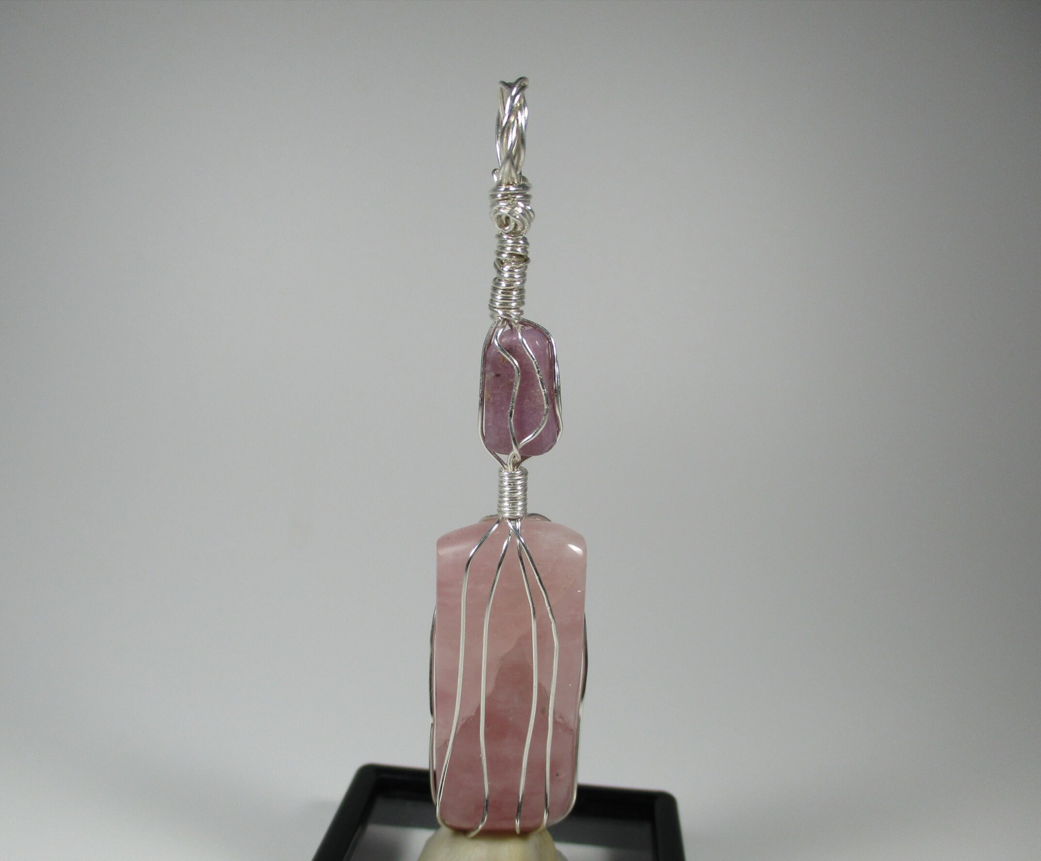 Love Pendant. heart Chakra stones. Deep pink Namibian Rose | Etsy