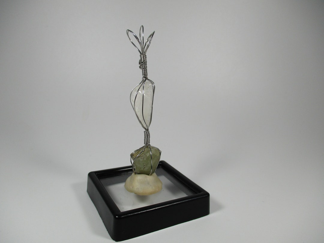 Green herderite and Russian Natrolite synergy 12 stone Combination Wire ...