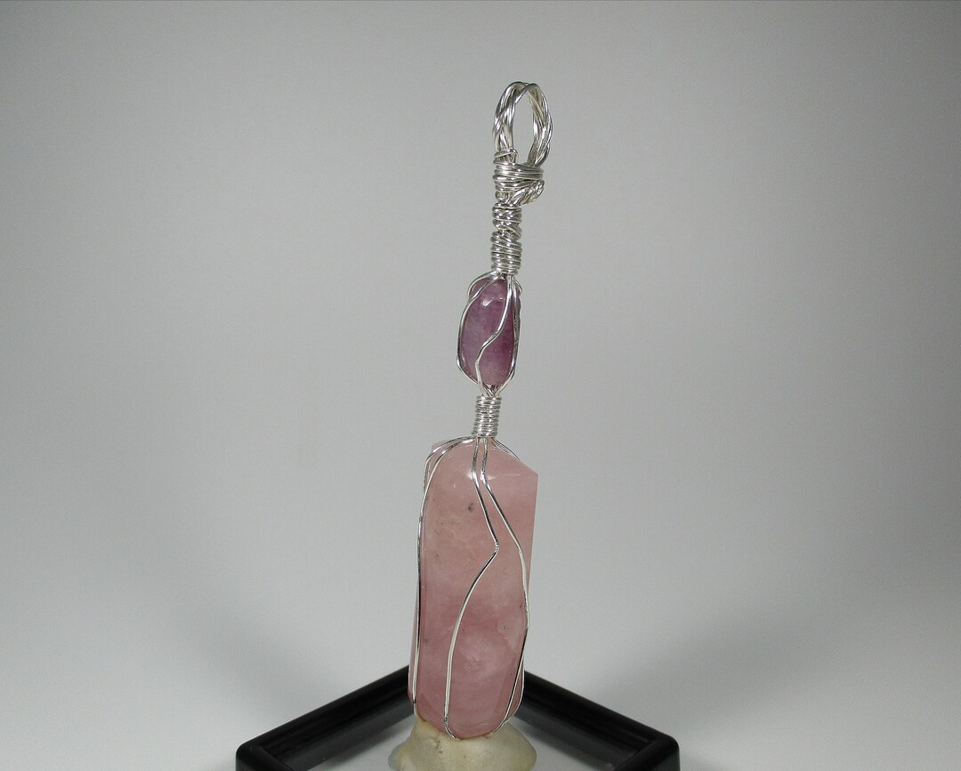 Love Pendant. Heart Chakra Stones. Deep Pink Namibian Rose Quartz and ...