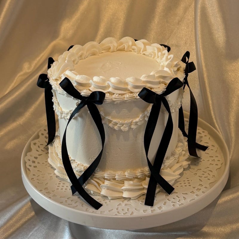 Black White Cake Ribbon - Etsy