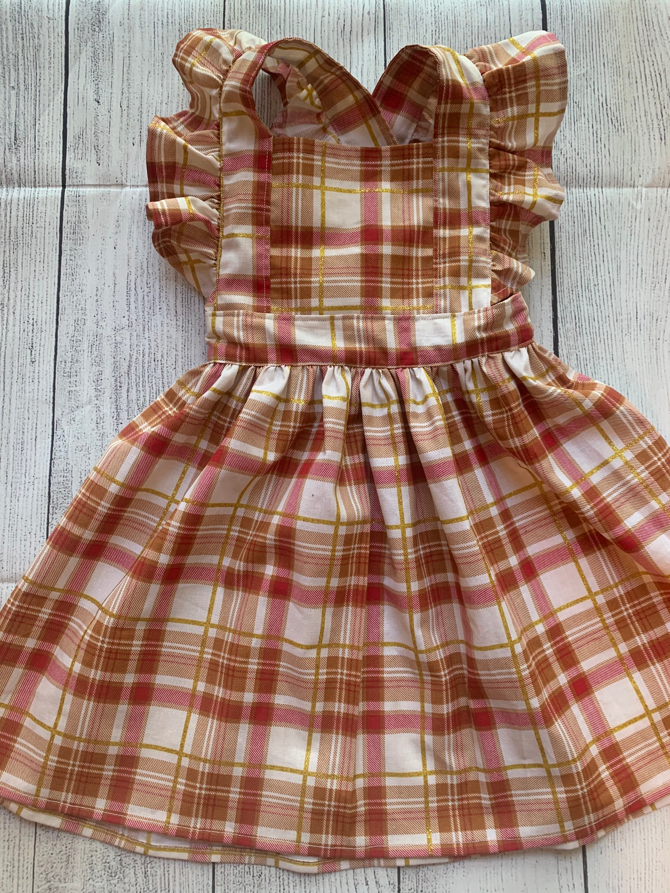 Plaid Sparkle Pinafore for Baby and Toddler Girls - Etsy