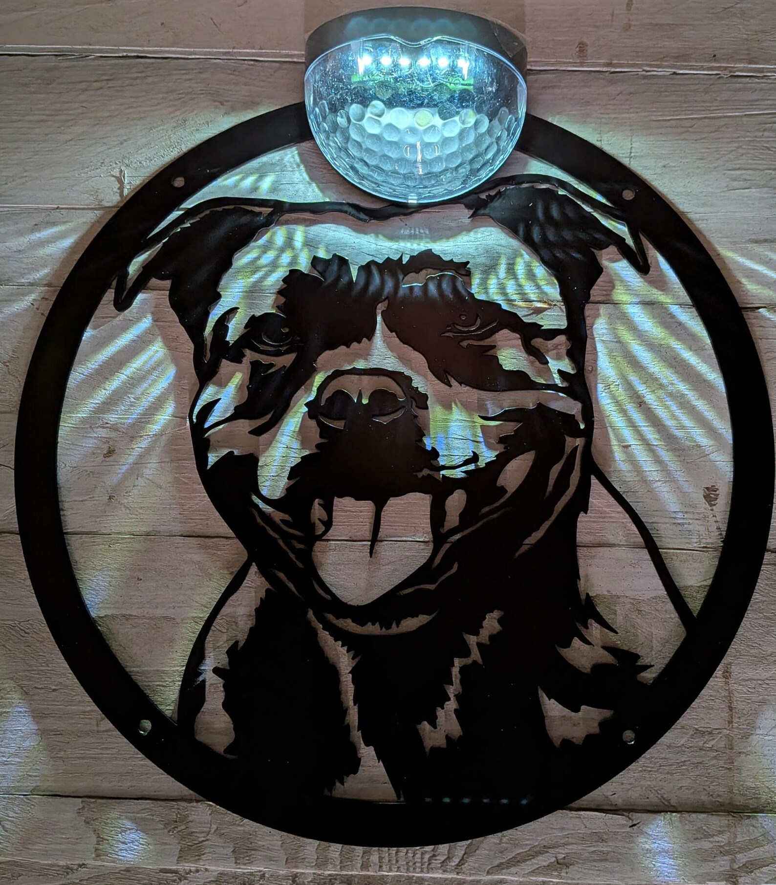 Solar Staffy Wall Sign – Staffordshire Bull Terrier Metal Silhouette ...