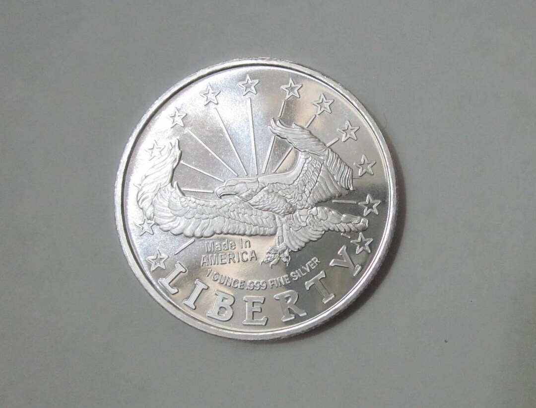 Silvertowne Mint Liberty Eagle Round 1 Troy Oz .999 Genuine Fine Silver ...