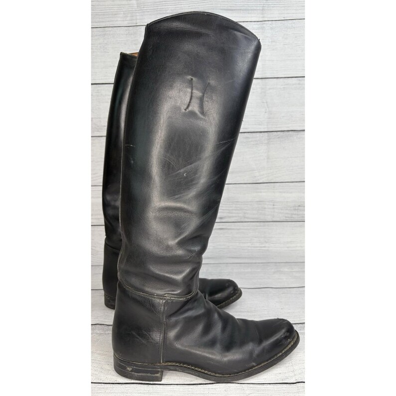 Vintage Dehner Custom Made Leather Equestrian Riding Boots Black Womens ...
