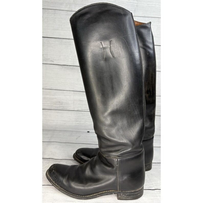 Vintage Dehner Custom Made Leather Equestrian Riding Boots Black Womens ...