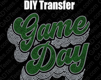 Game Day Spangle Bling DIY Sparkle Iron on Hotfix Transfer Bold Color ...