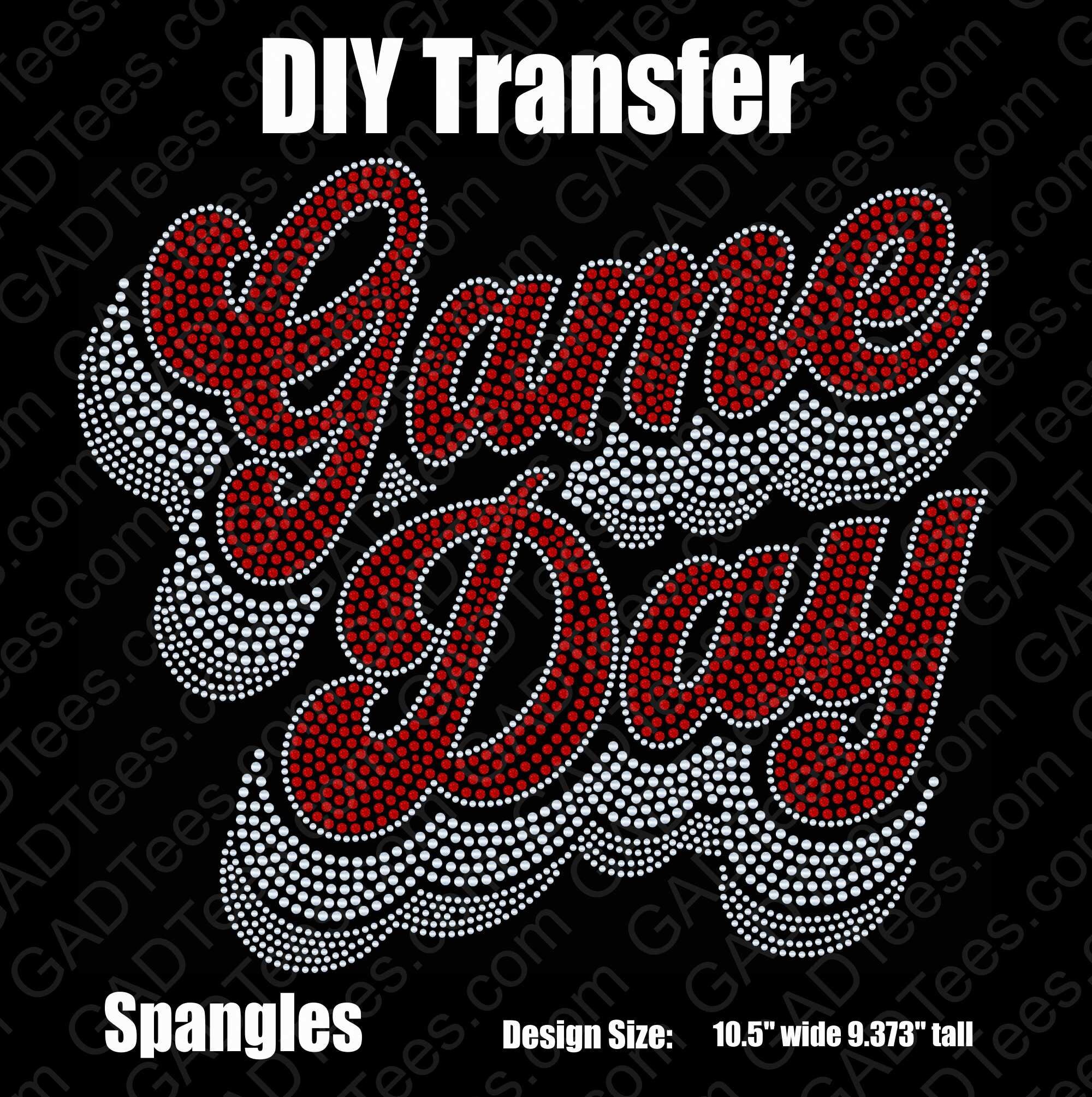 Game Day Spangle Bling DIY Sparkle Iron on Hotfix Transfer Bold Color ...