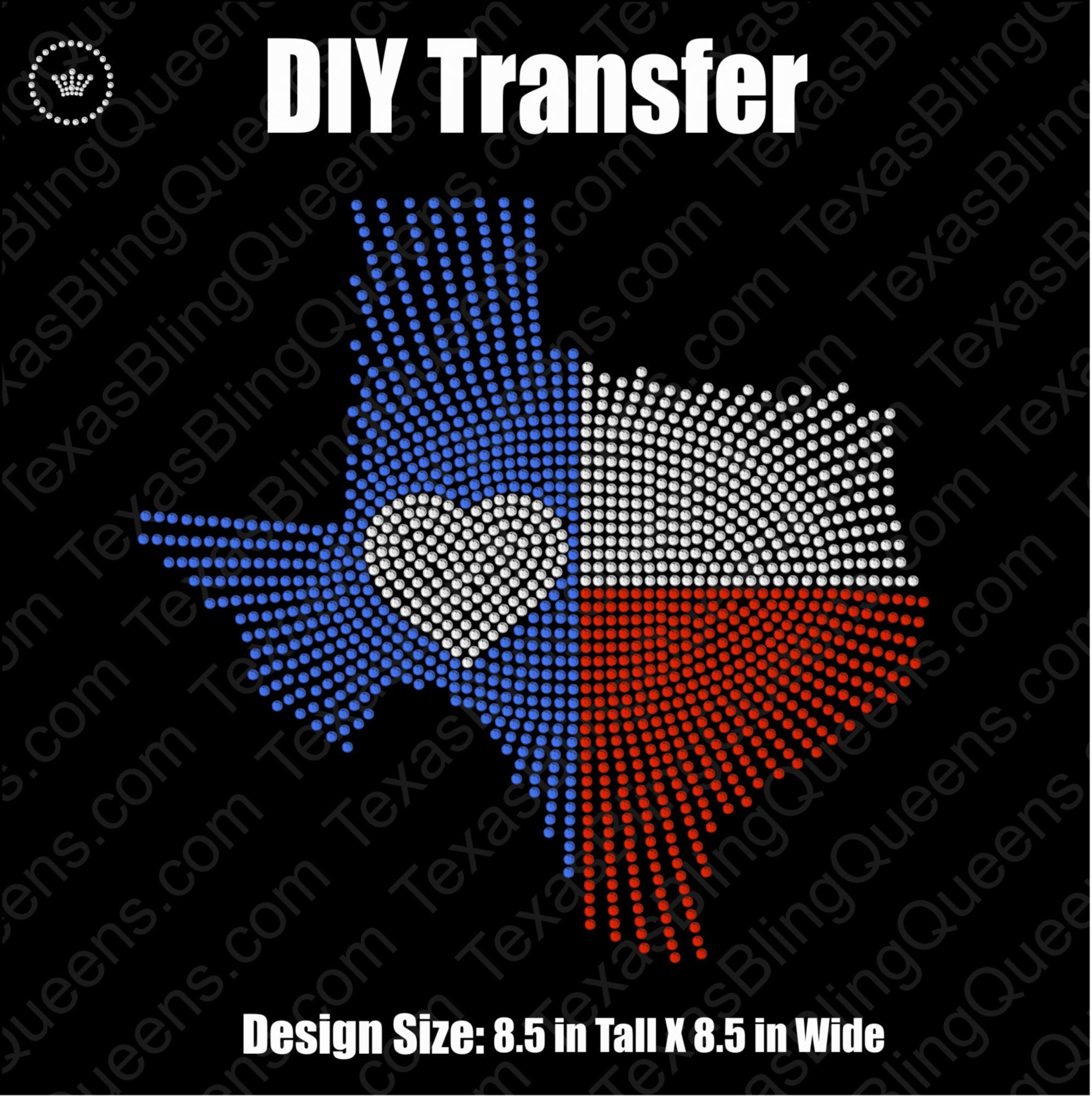 Texas Burst DIY Spangle Bling Iron on Hotfix Transfer Holographic ...