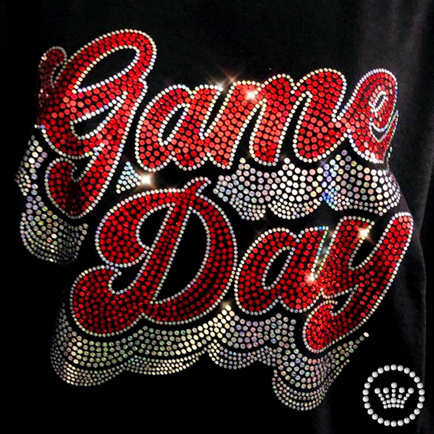 Game Day Spangle Bling DIY Sparkle Iron on Hotfix Transfer Bold Color ...