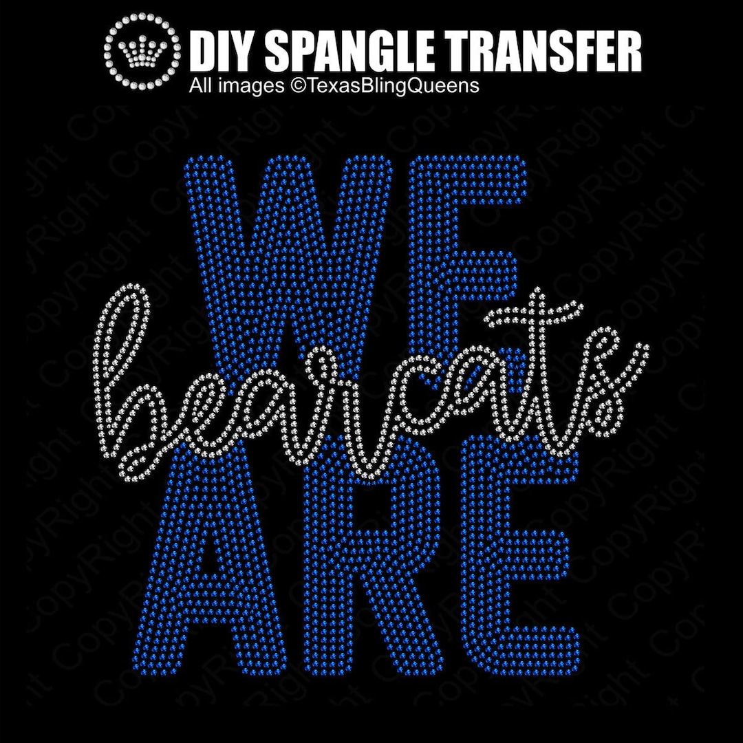 We Are Bearcats blue and Silver DIY Spangle Bling Transfer - Etsy