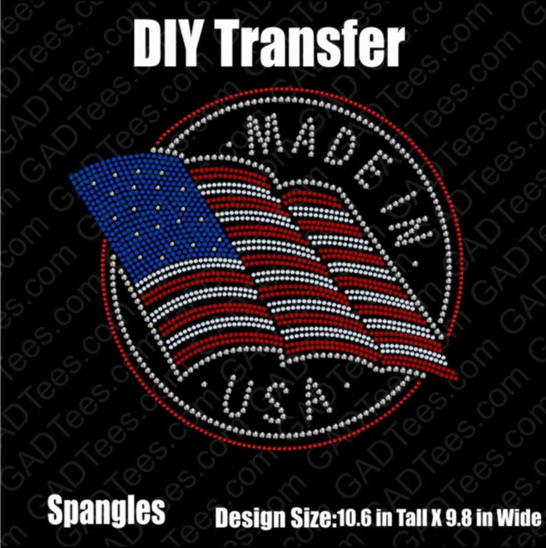 Made in USA Flag DIY Spangle Bling Transfer - Etsy