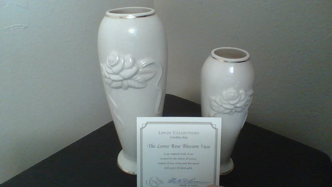 Antique Rose Lenox Collection Vase - Etsy
